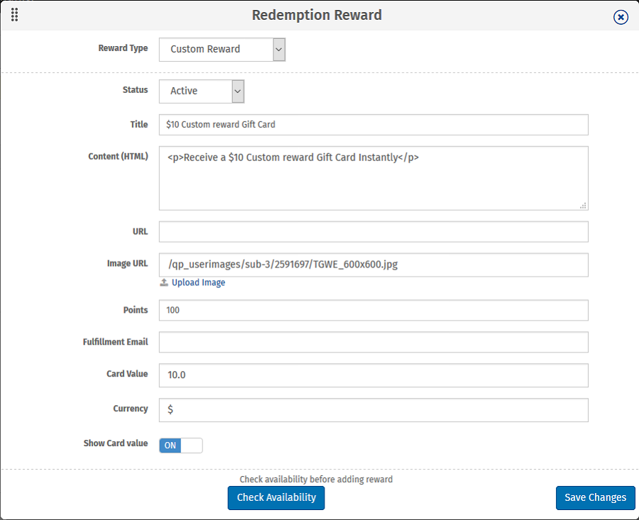 Rewards | Reward Inventory / Redemption SurveyAnalytics Online Survey ...